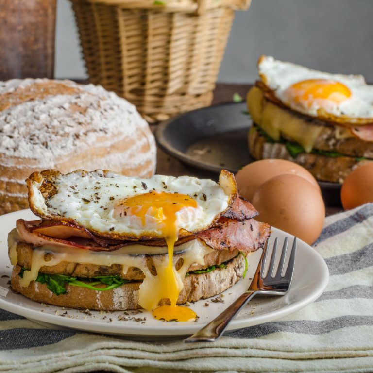 A classic French Croque Madame Recipe using Licious Salami